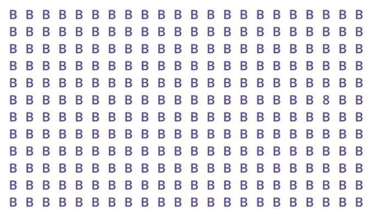 Optical Illusion: 'B' ಗಳ ಮಧ್ಯೆ ಅಡಗಿರುವ ಸಂಖ್ಯೆ 8 ನ್ನು ಪತ್ತೆ ಹಚ್ಚಿ ...